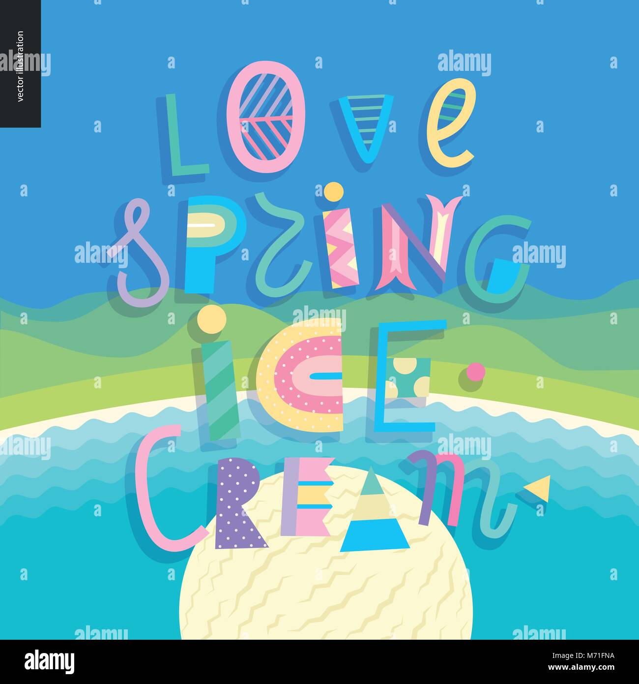 Love spring ice cream lettering Stock Vector Image & Art - Alamy
