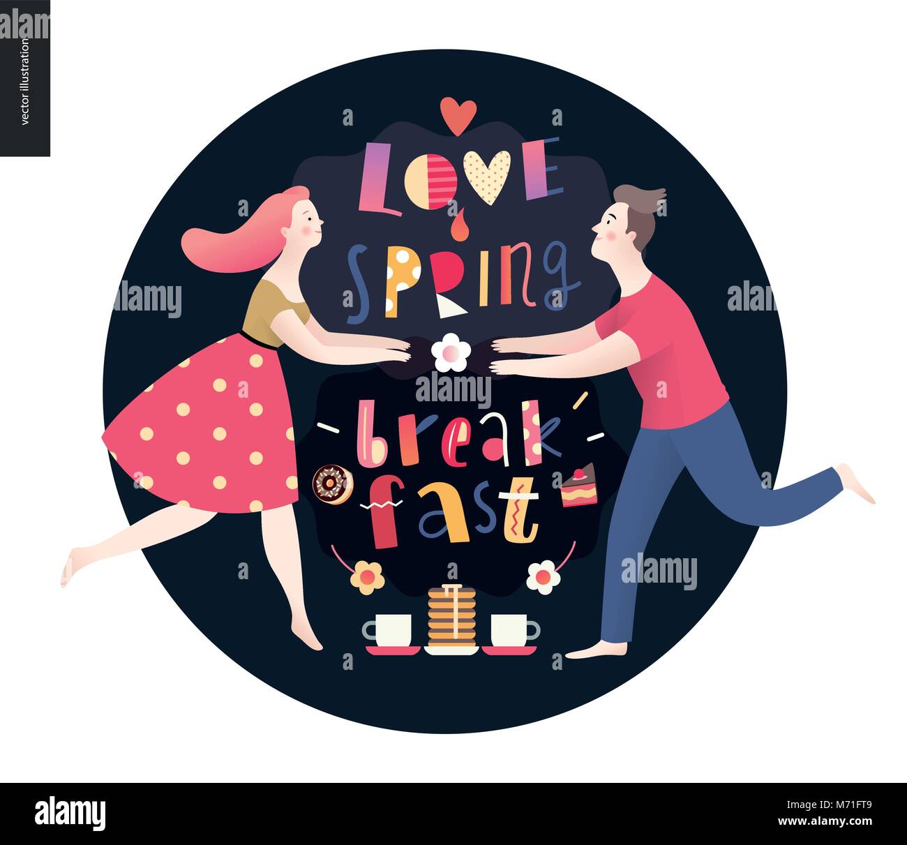 Boy breakfast cartoon illustration hi-res stock photography and images ...