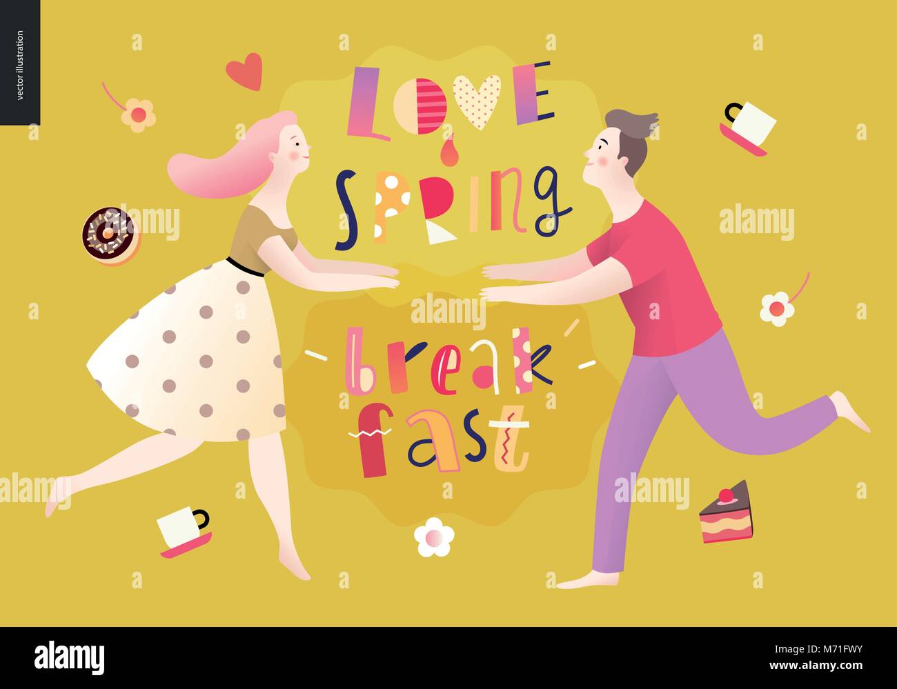 Boy breakfast cartoon illustration hi-res stock photography and images ...