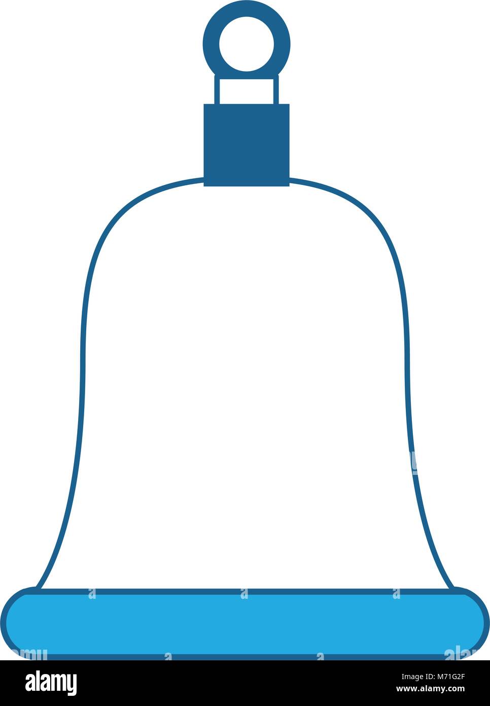 bell icon over white background, blue shading design. vector ...