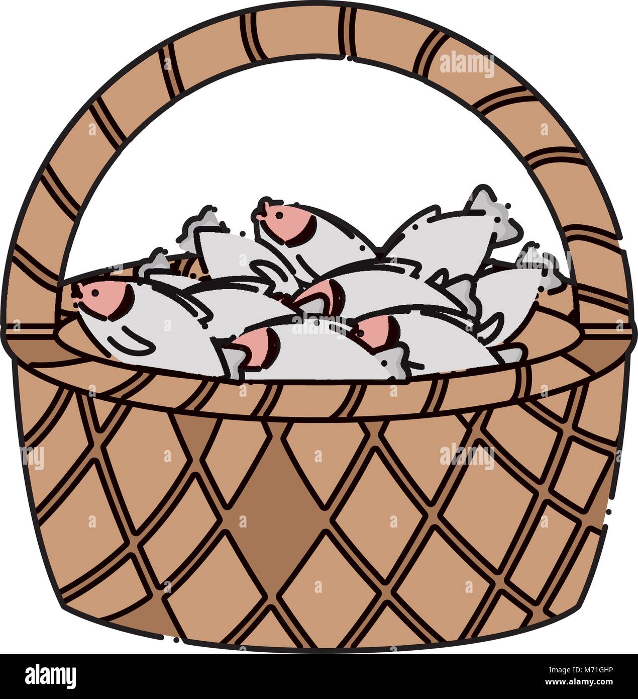 Seafood basket Stock Vector Images - Alamy