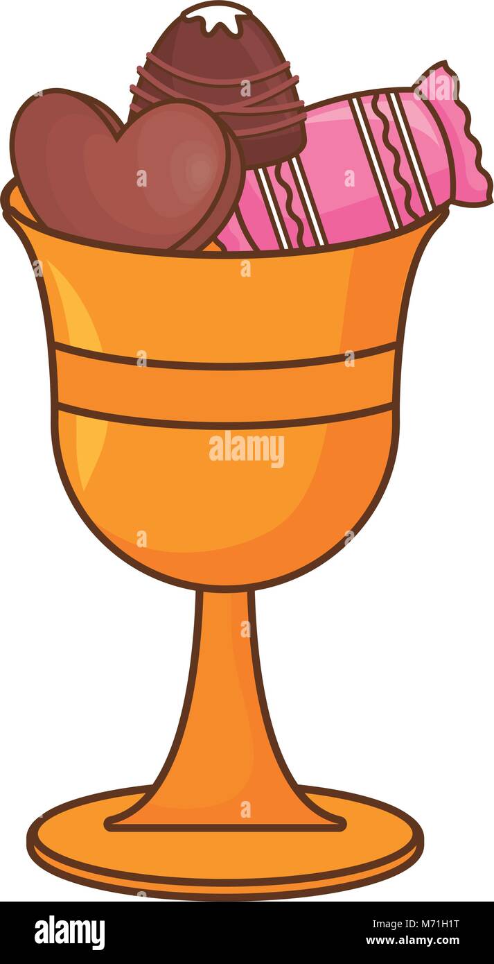 cup with candies over white background, colorful design. vector ...