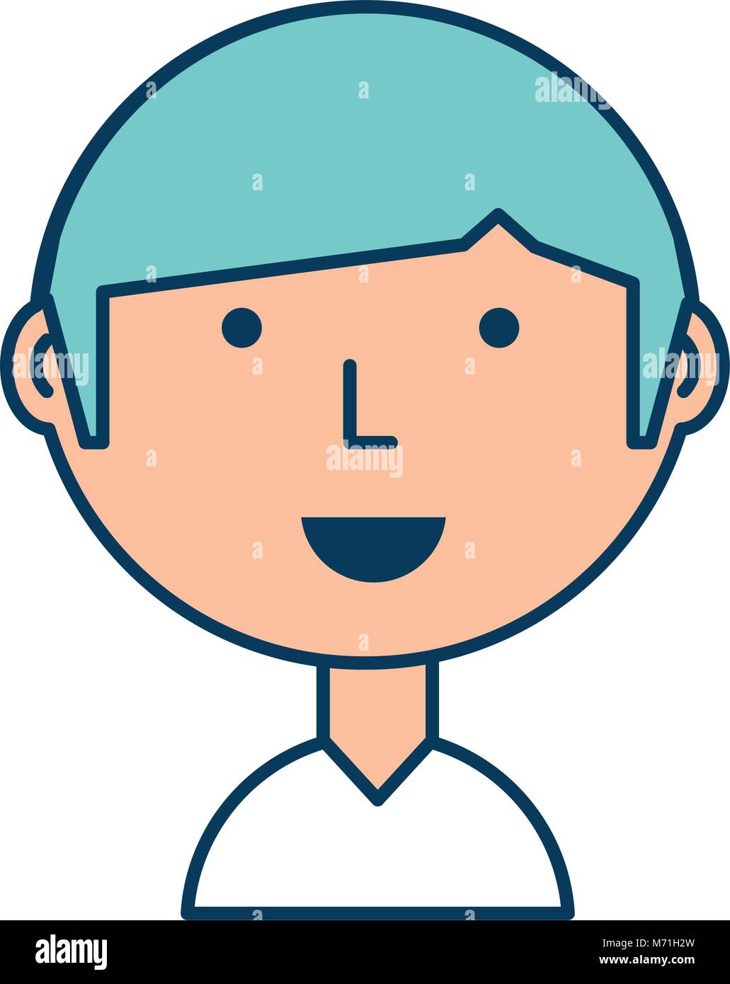 Cartoon happy man icon over white background, colorful designvector ...