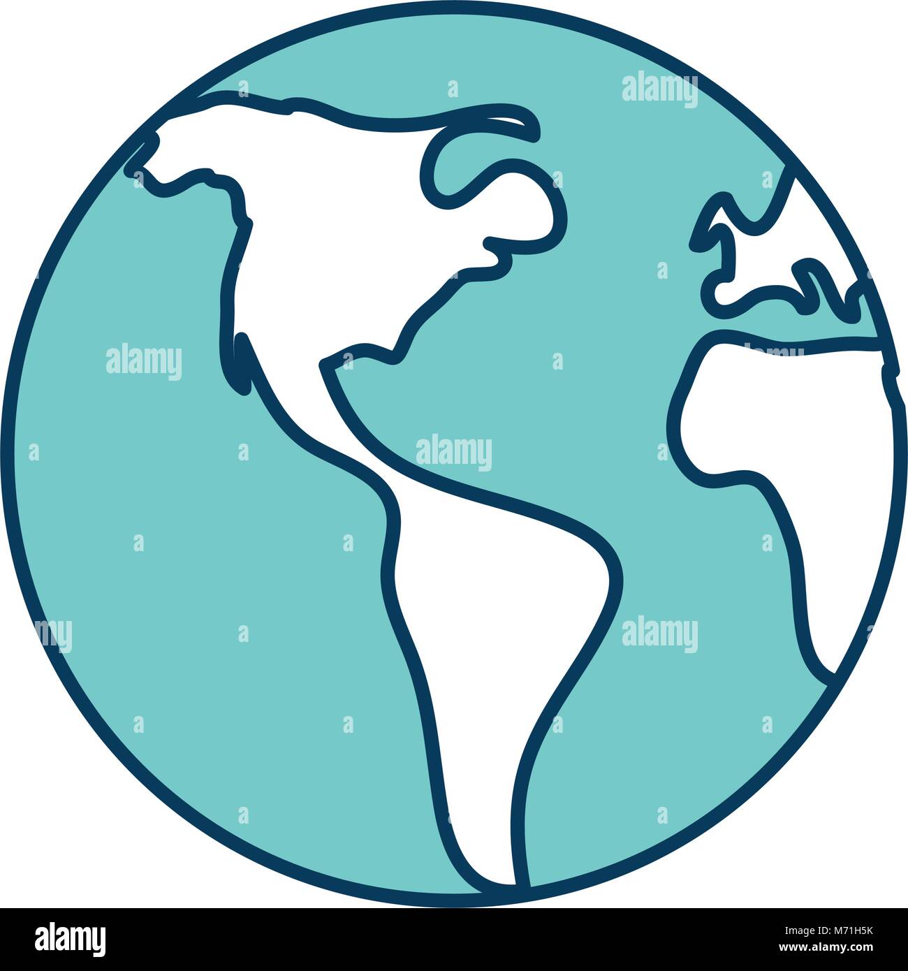 Earth planet icon over white background, colorful design. vector ...