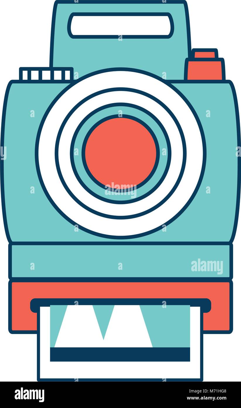 Instant camera icon over white background, colorful design. vector ...