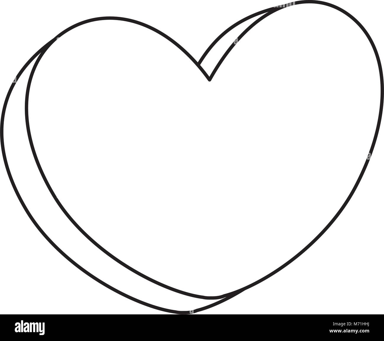Heart shape icon over white background, vector illustration Stock ...