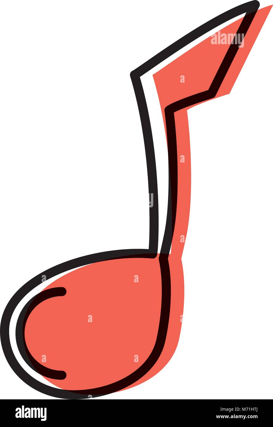 Musical note icon over white background, colorful design. vector ...