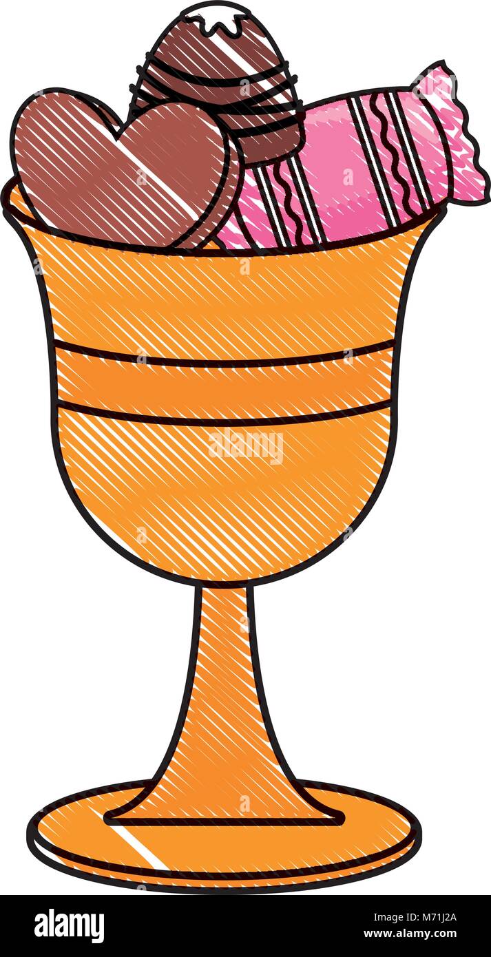 cup with candies over white background, colorful design. vector ...