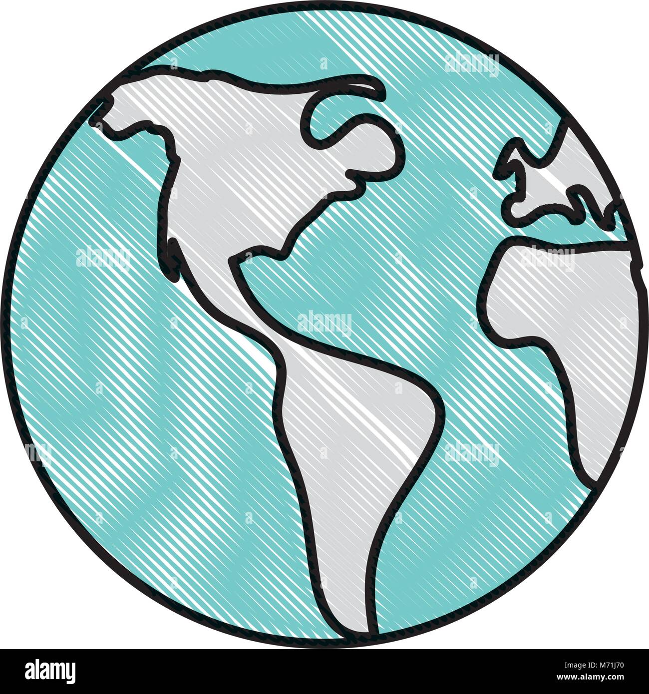 Earth planet icon over white background, colorful design. vector ...
