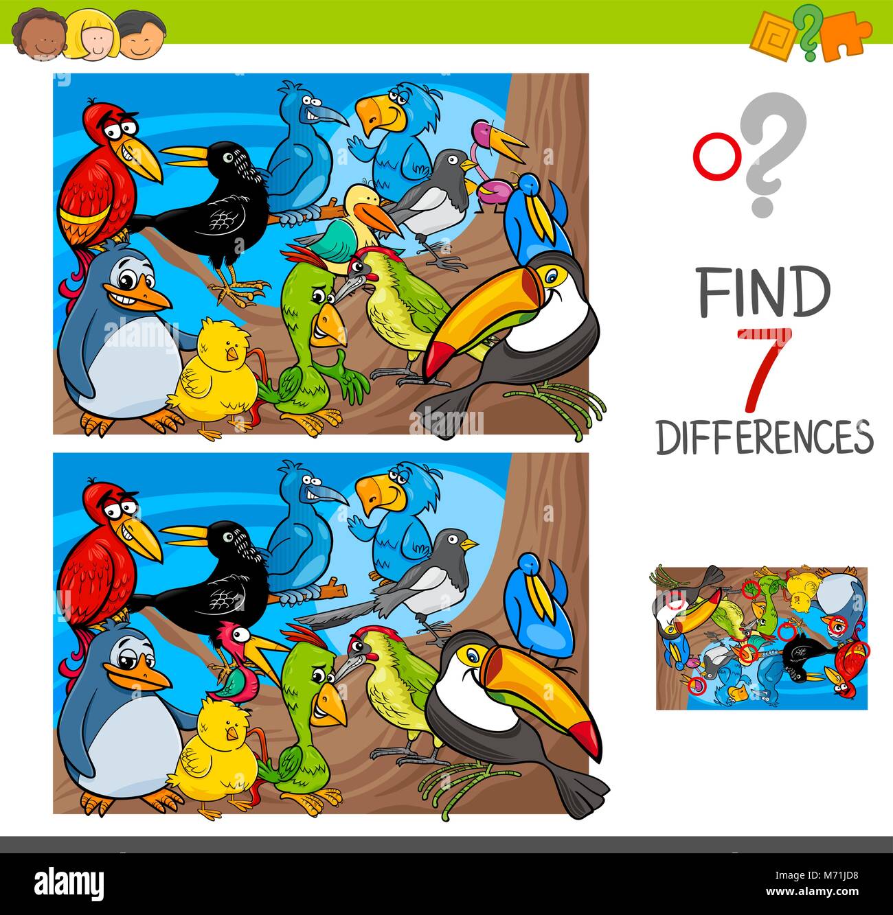 Cartoon Illustration of Finding Seven Differences Between Pictures ... Cartoon Illustration of Finding Seven Differences Between Pictures ...
