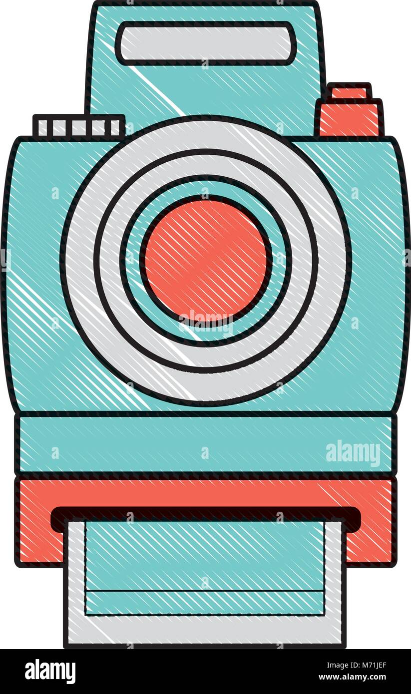 Instant camera icon over white background, colorful design. vector ...
