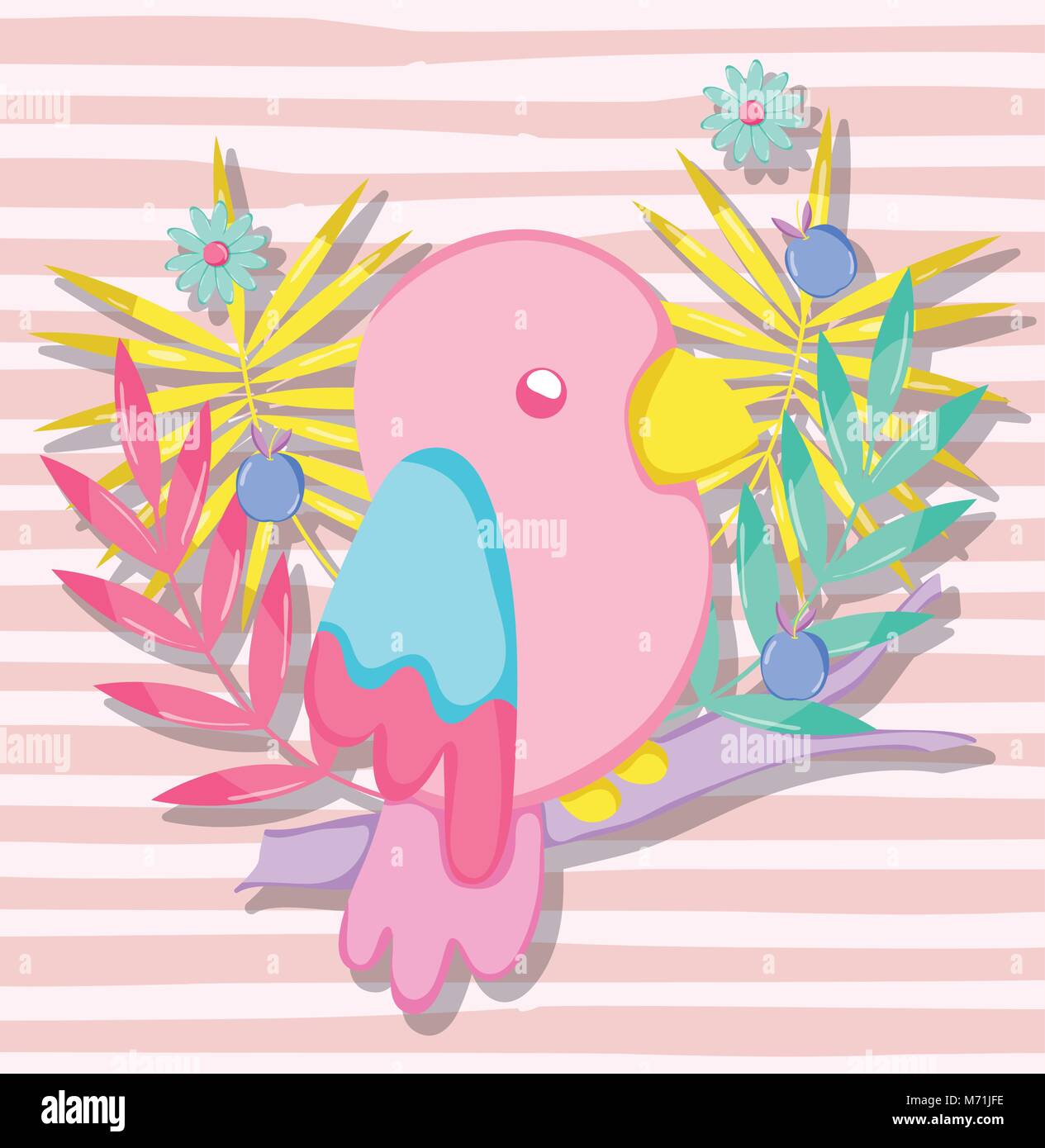 Punchy pastel cute parrot cartoon Stock Vector Image & Art - Alamy