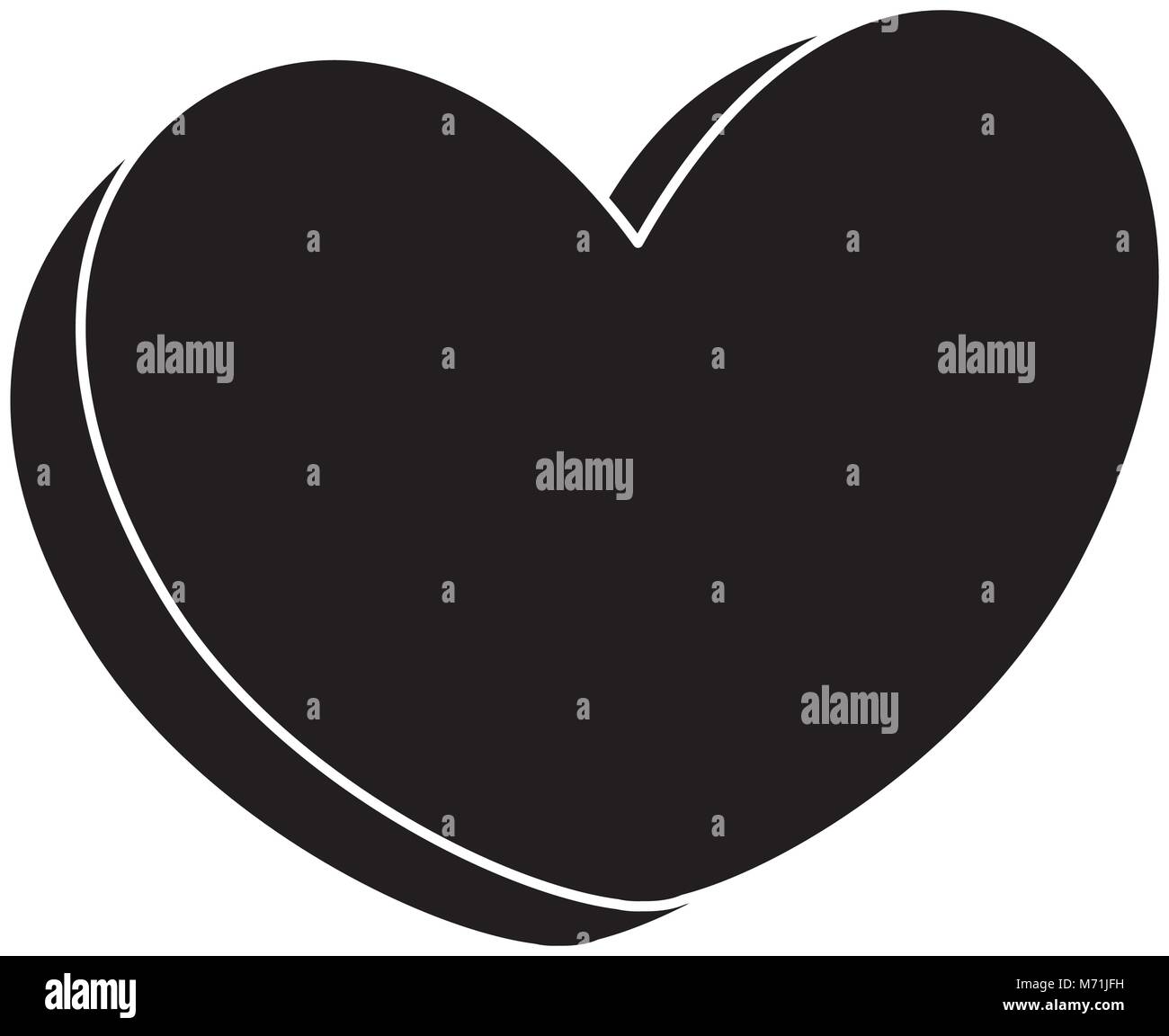 Heart shape icon over white background, vector illustration Stock ...