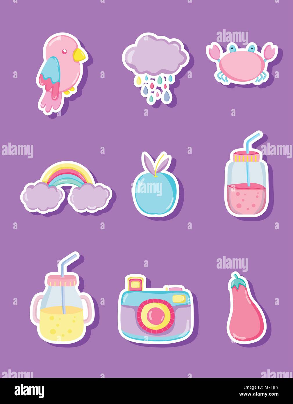 Punchy pastel cartoons collection Stock Vector Image & Art - Alamy