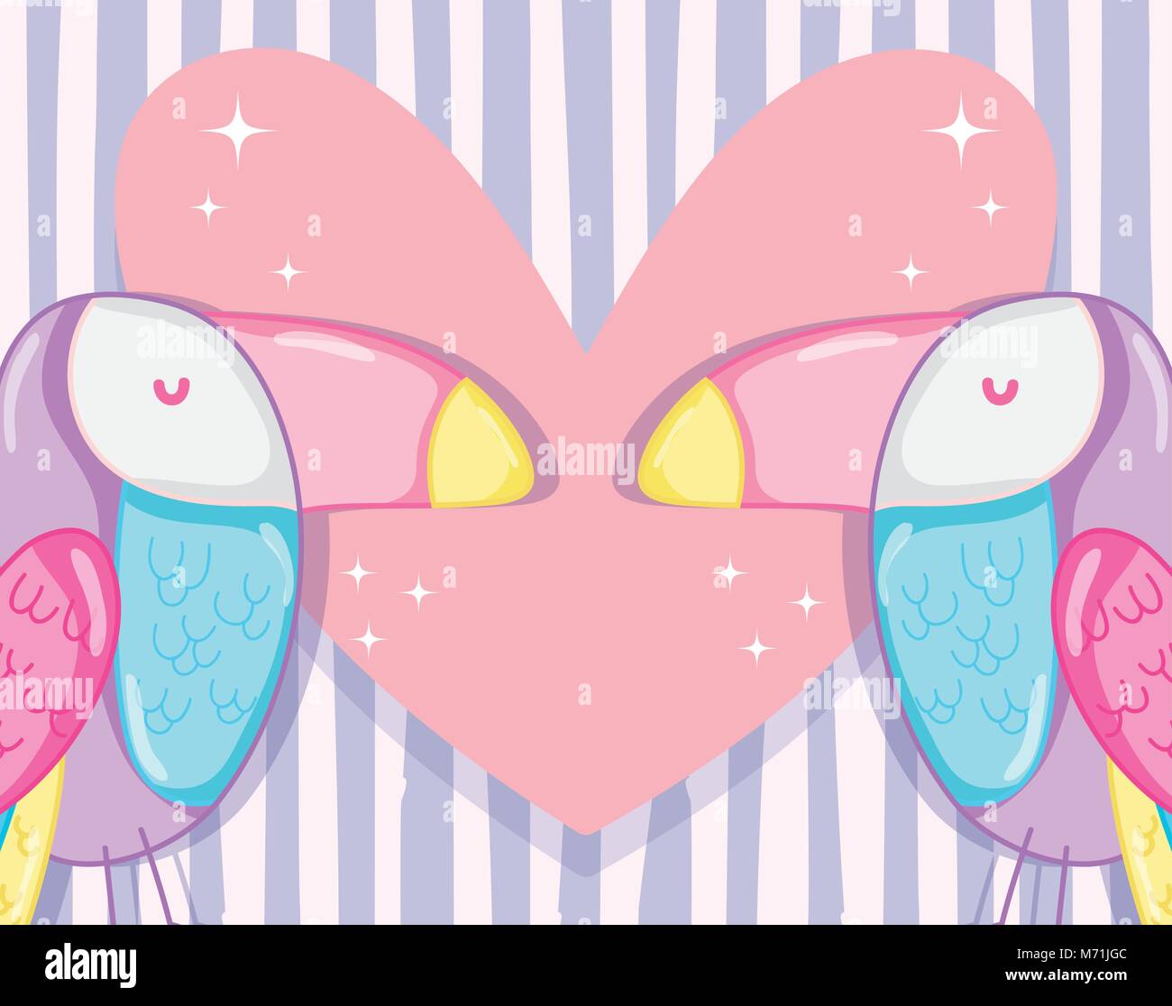 Punchy pastel tucans in love Stock Vector Image & Art - Alamy