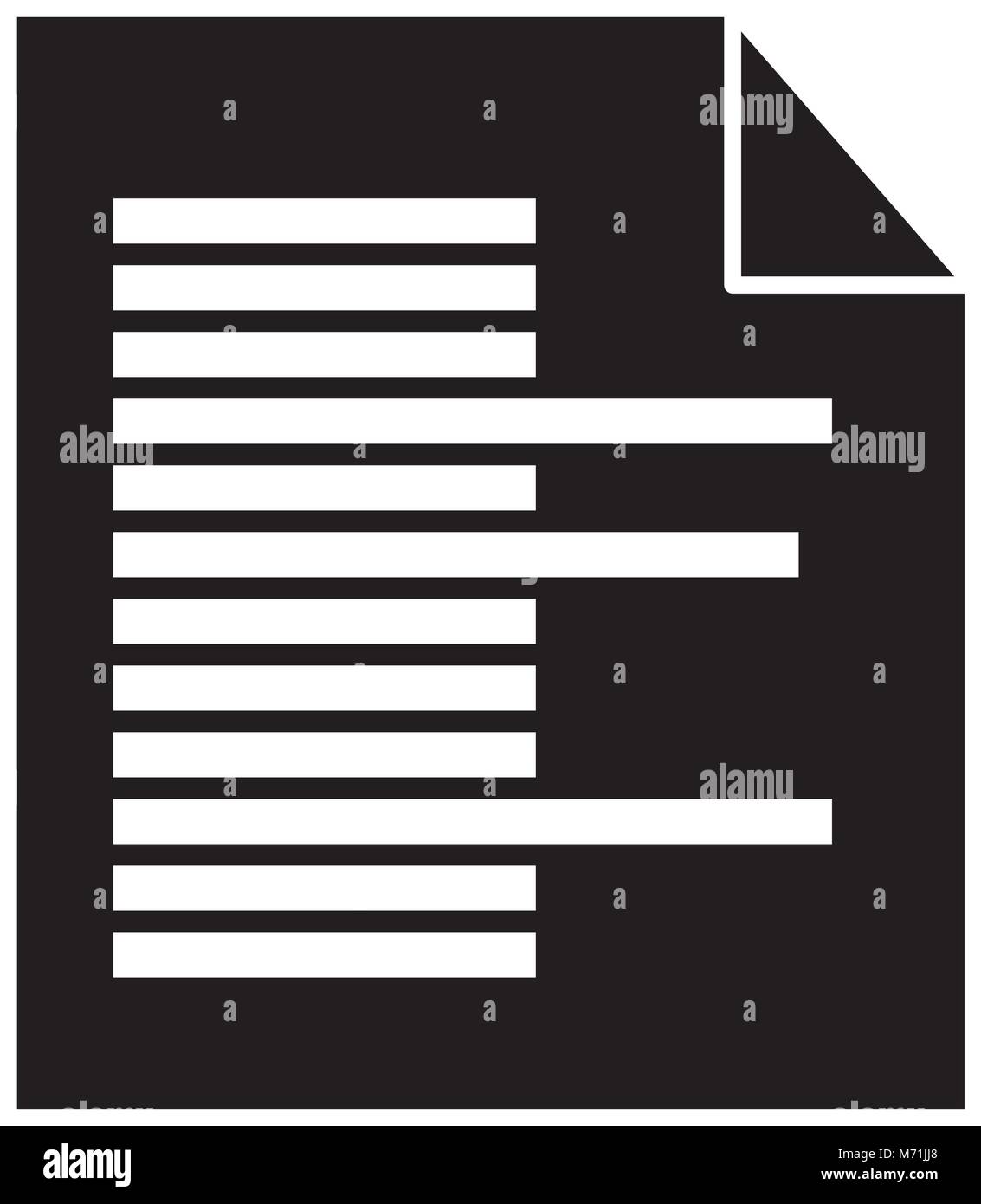 Document page icon over white background, vector illustration Stock ...