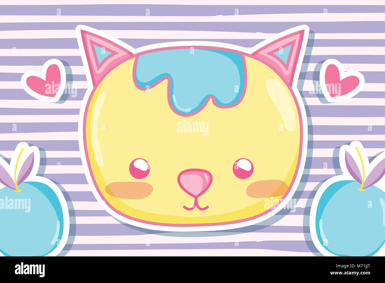 Punchy pastels catand apples Stock Vector Image & Art - Alamy