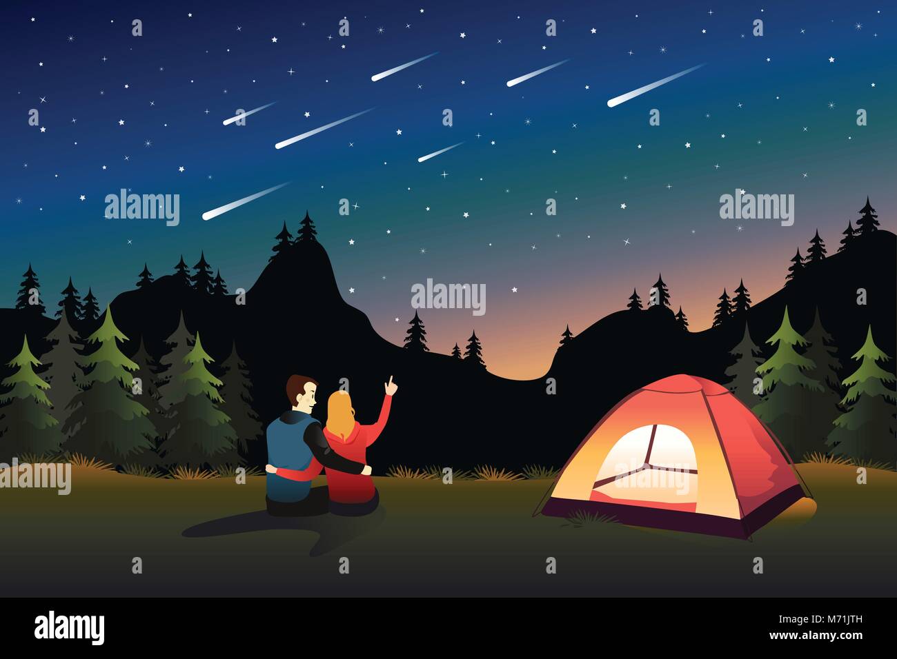 An evening shower Stock Vector Images - Alamy