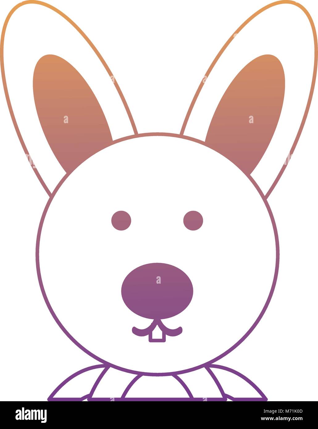 cute bunny icon over white background, colorful design. vector ...