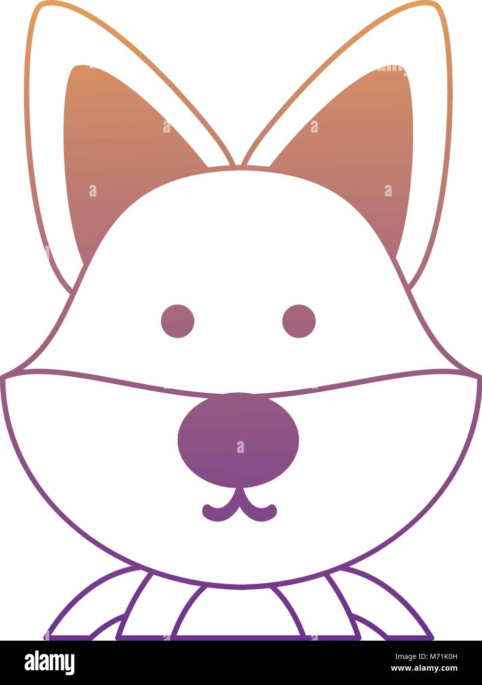 cute fox animal icon over white background, colorful design. vector ...