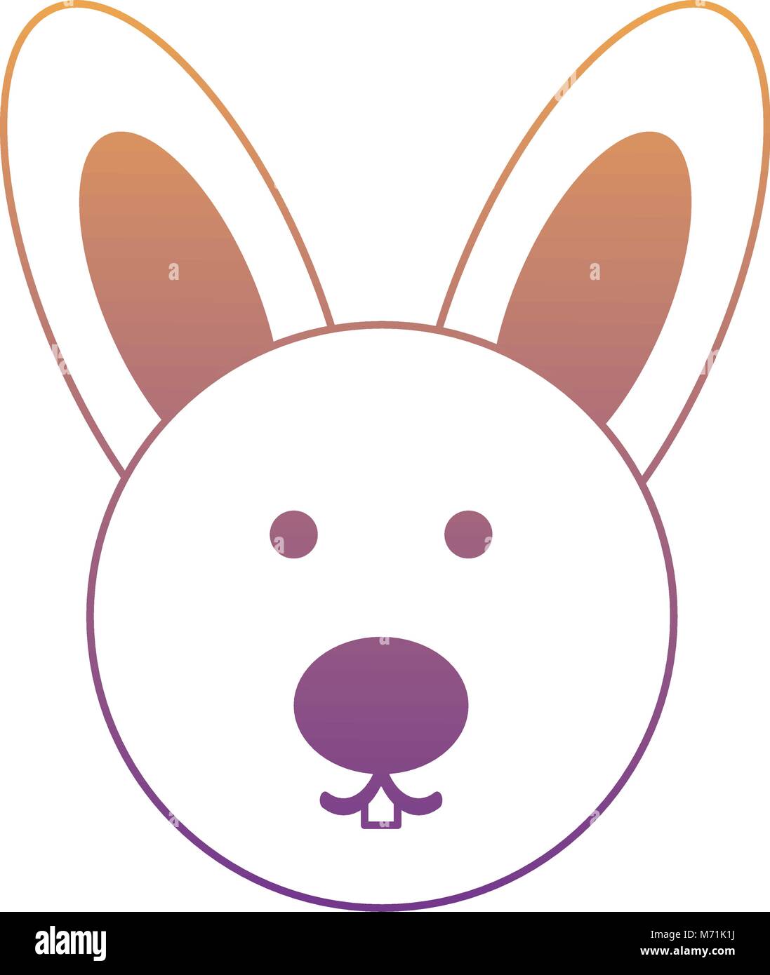 cute rabbit face icon over white background, colorful design. vector ...