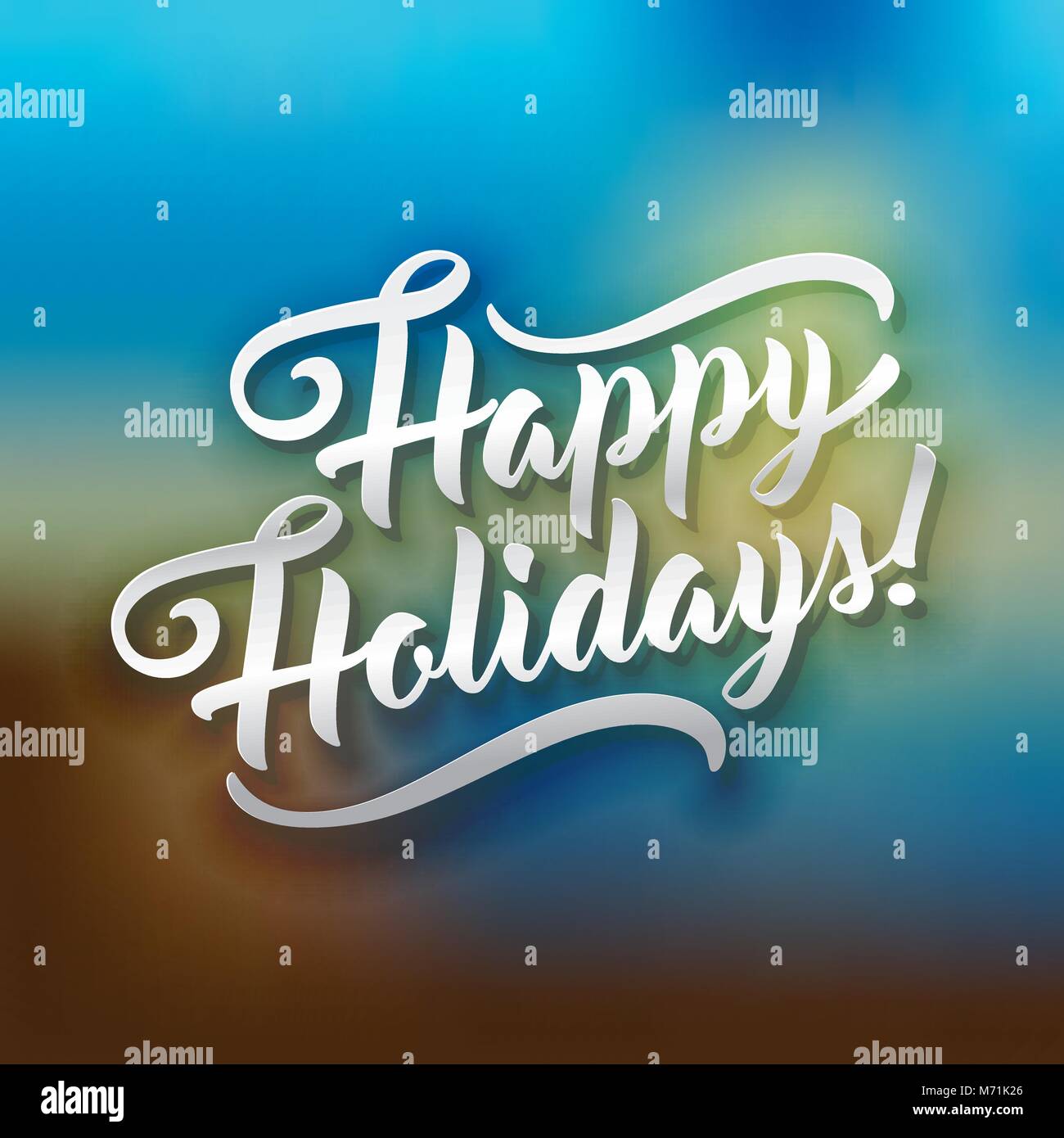Happy Holidays. Holiday greeting beautiful lettering text vector ...