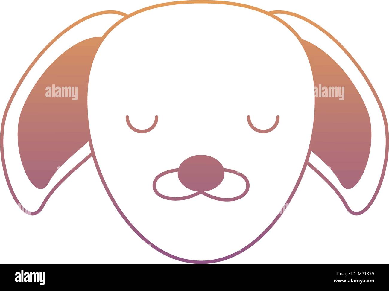 cute dog face icon over white background, colorful design vector ...