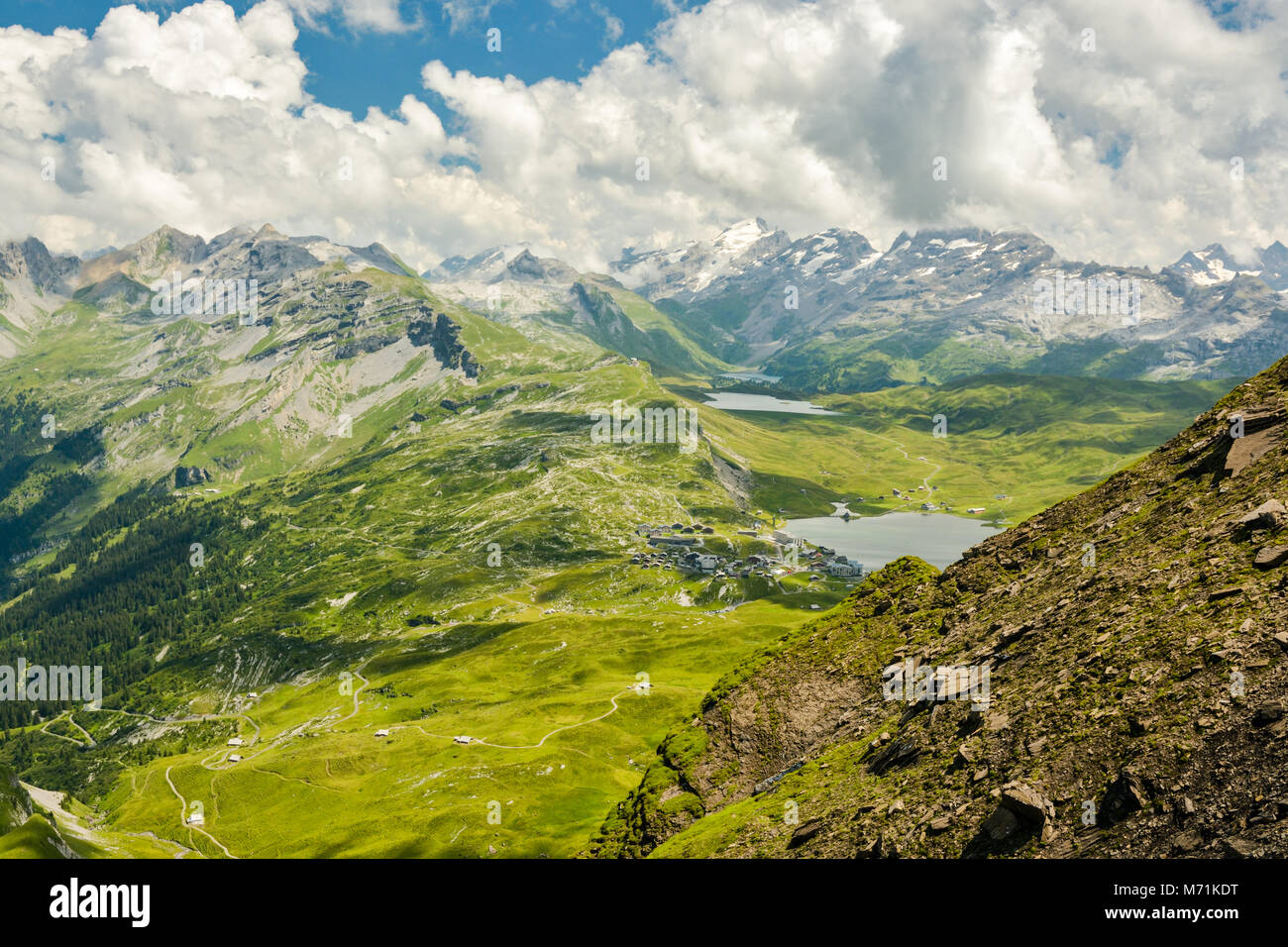 Amazing view on Alps from ridge during hiking trip Stock Photo - Alamy