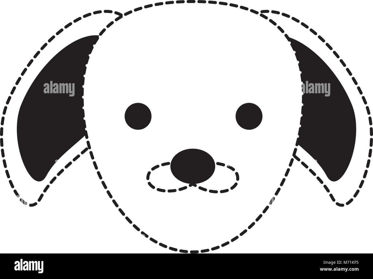 cute dog face icon over white background, vector illustration Stock ...