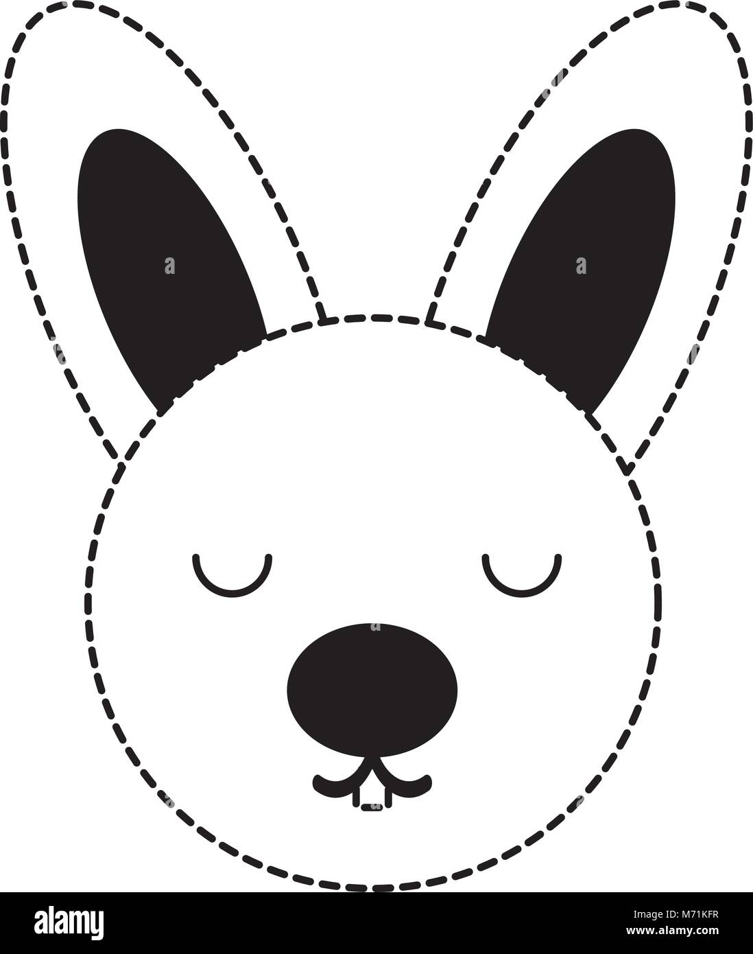 cute rabbit face icon over white background, vector illustration Stock ...