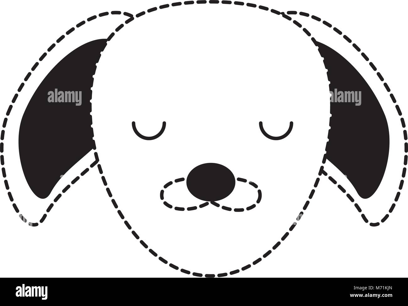 cute dog face icon over white background, vector illustration Stock ...