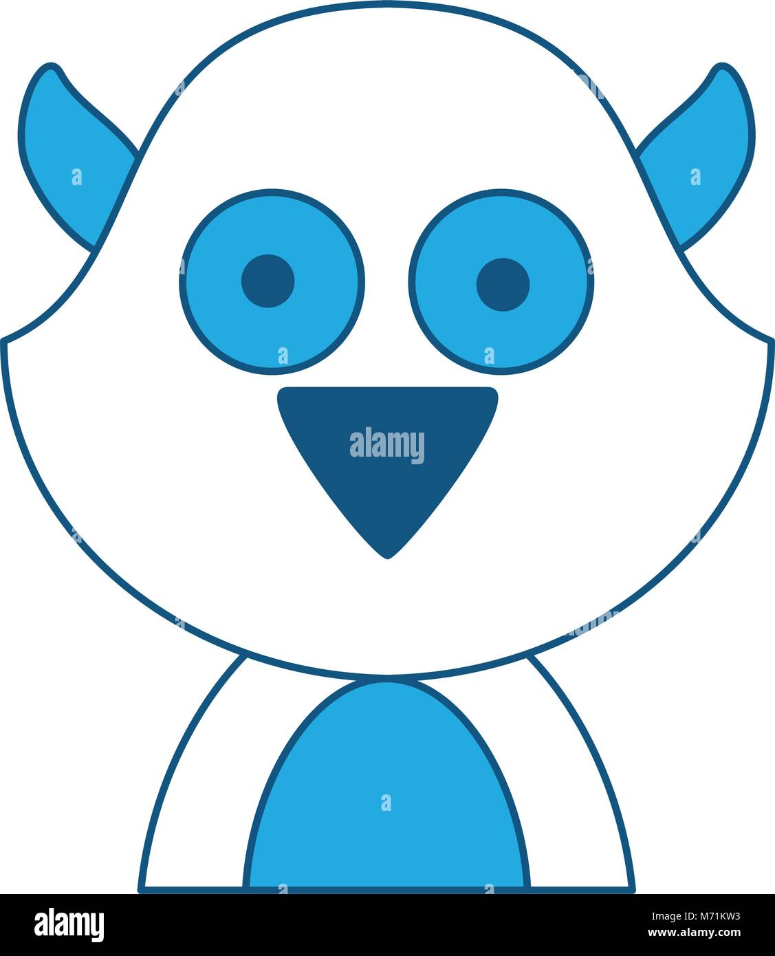 cute animal icon over white background, blue shading design. vector ...
