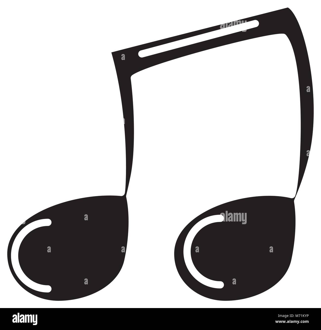 Musical note icon over white background, vector illustration Stock ...