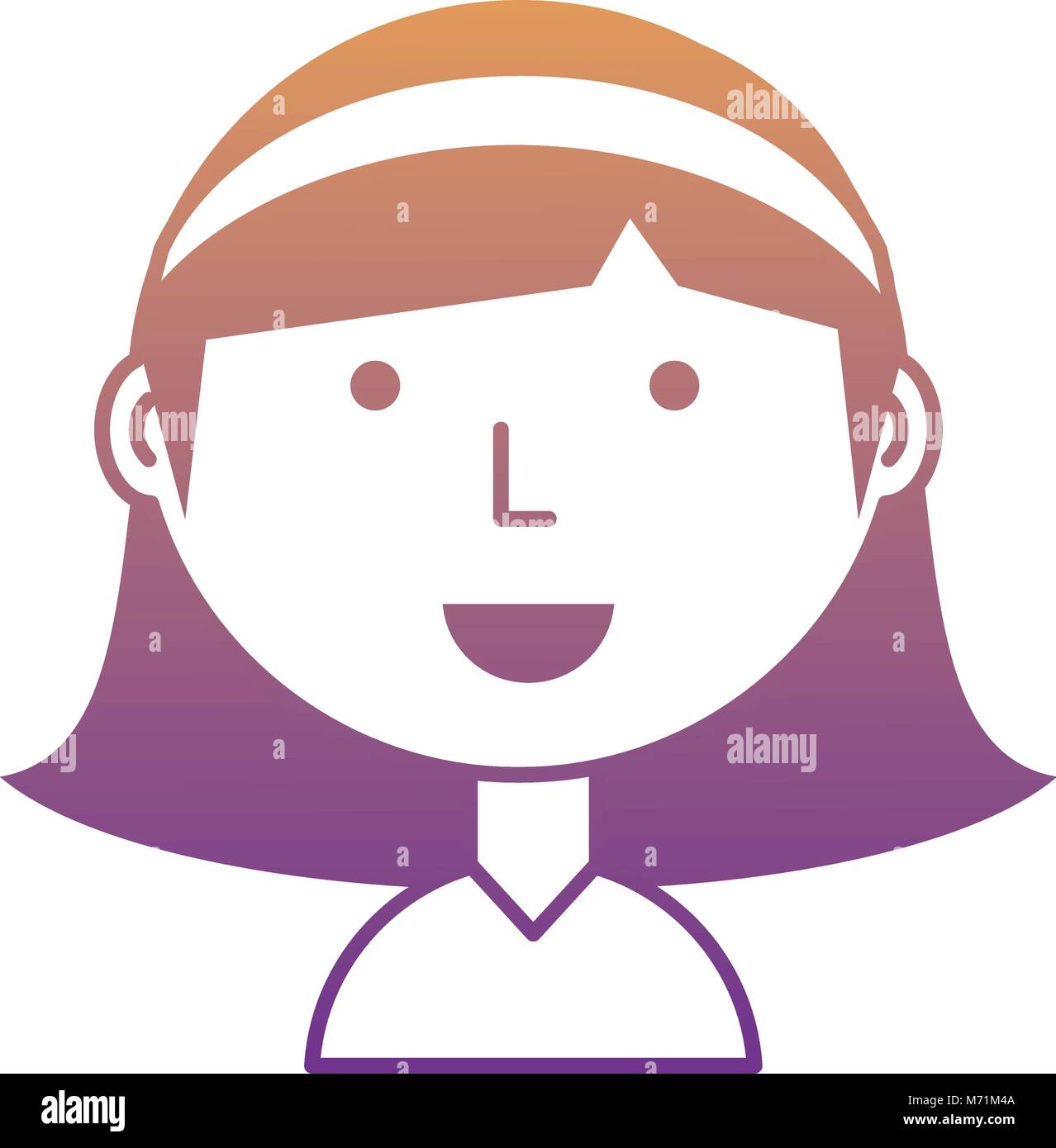 Cartoon girl icon over white background, colorful design. vector ...