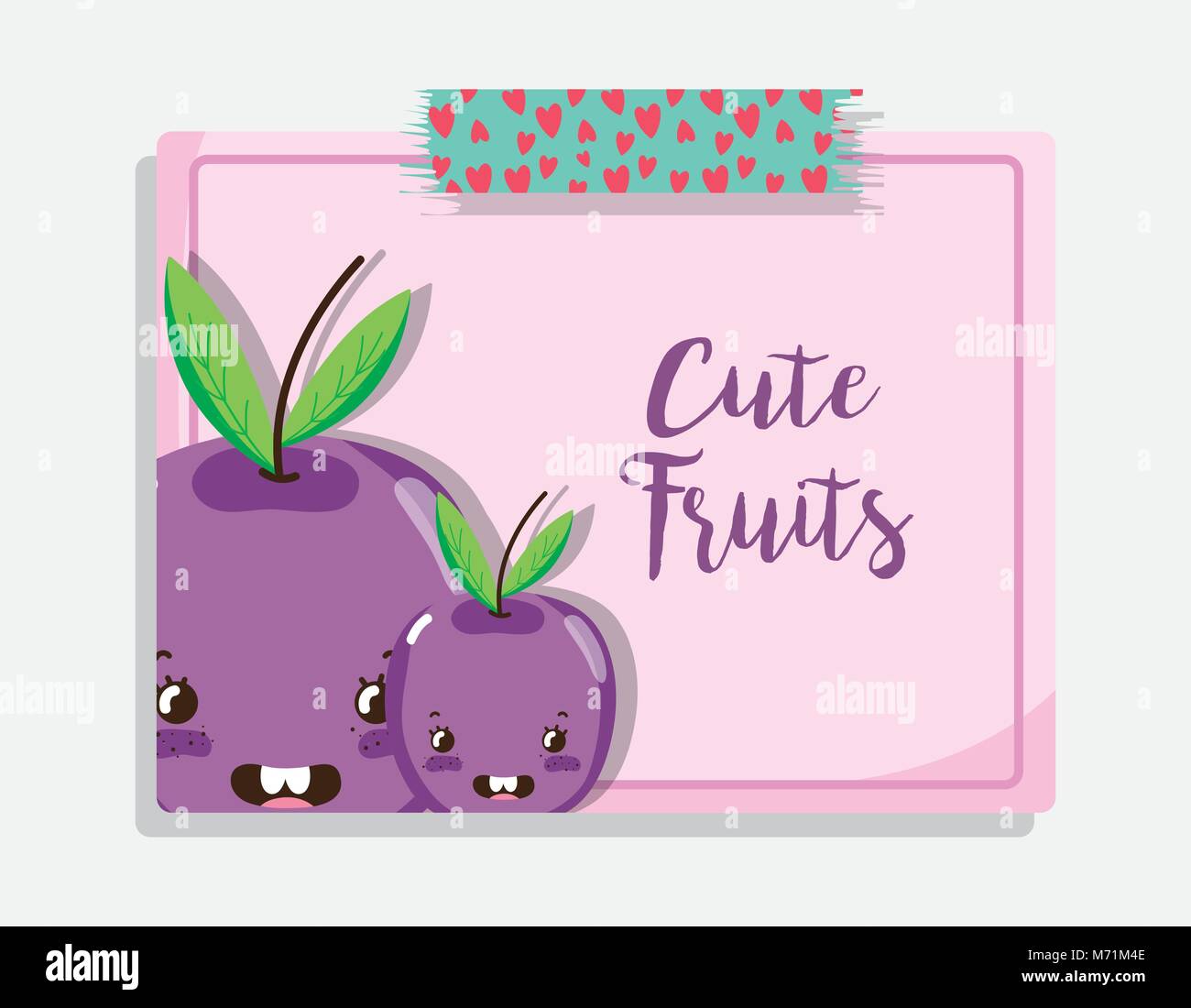 Cute grapes cartoons vector illustration graphic design Stock Vector ...