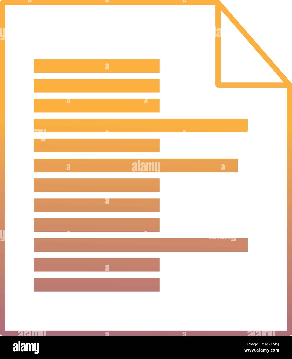 Document page icon over white background, colorful design. vector ...