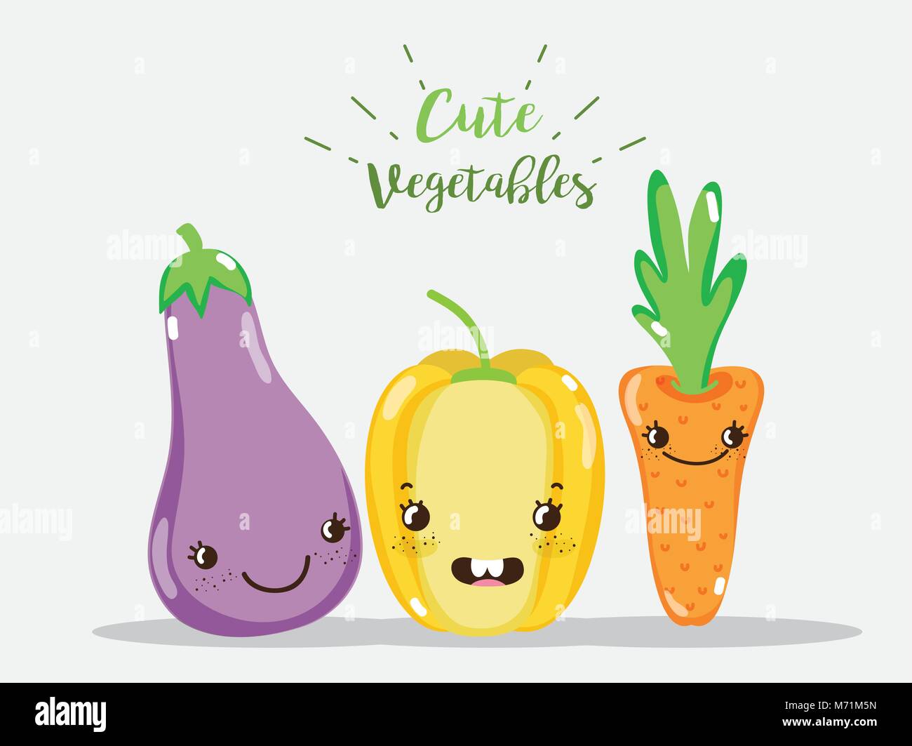 Cute vegetables cartoons vector illustration graphic design Stock ...