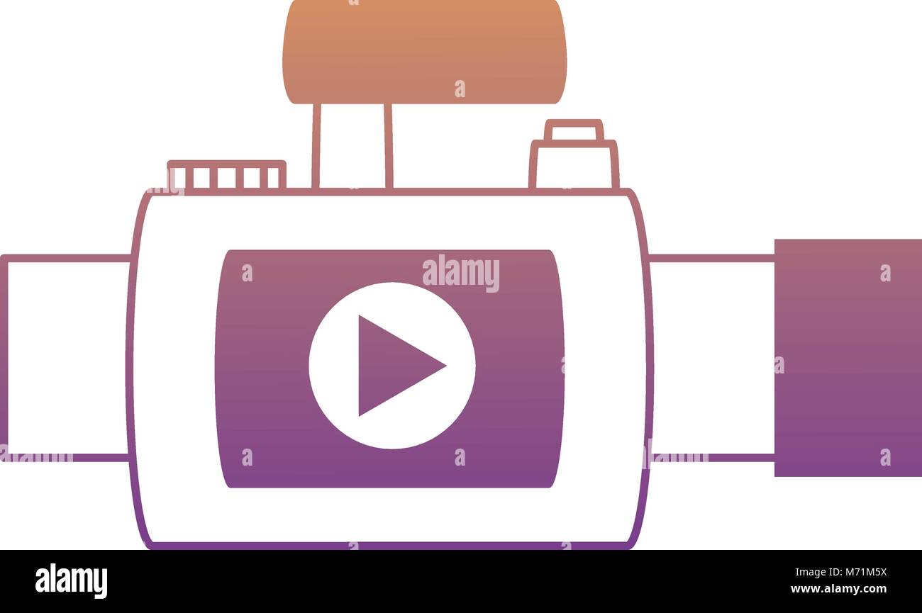 VIdeo camera icon over white background, colorful design. vector ...