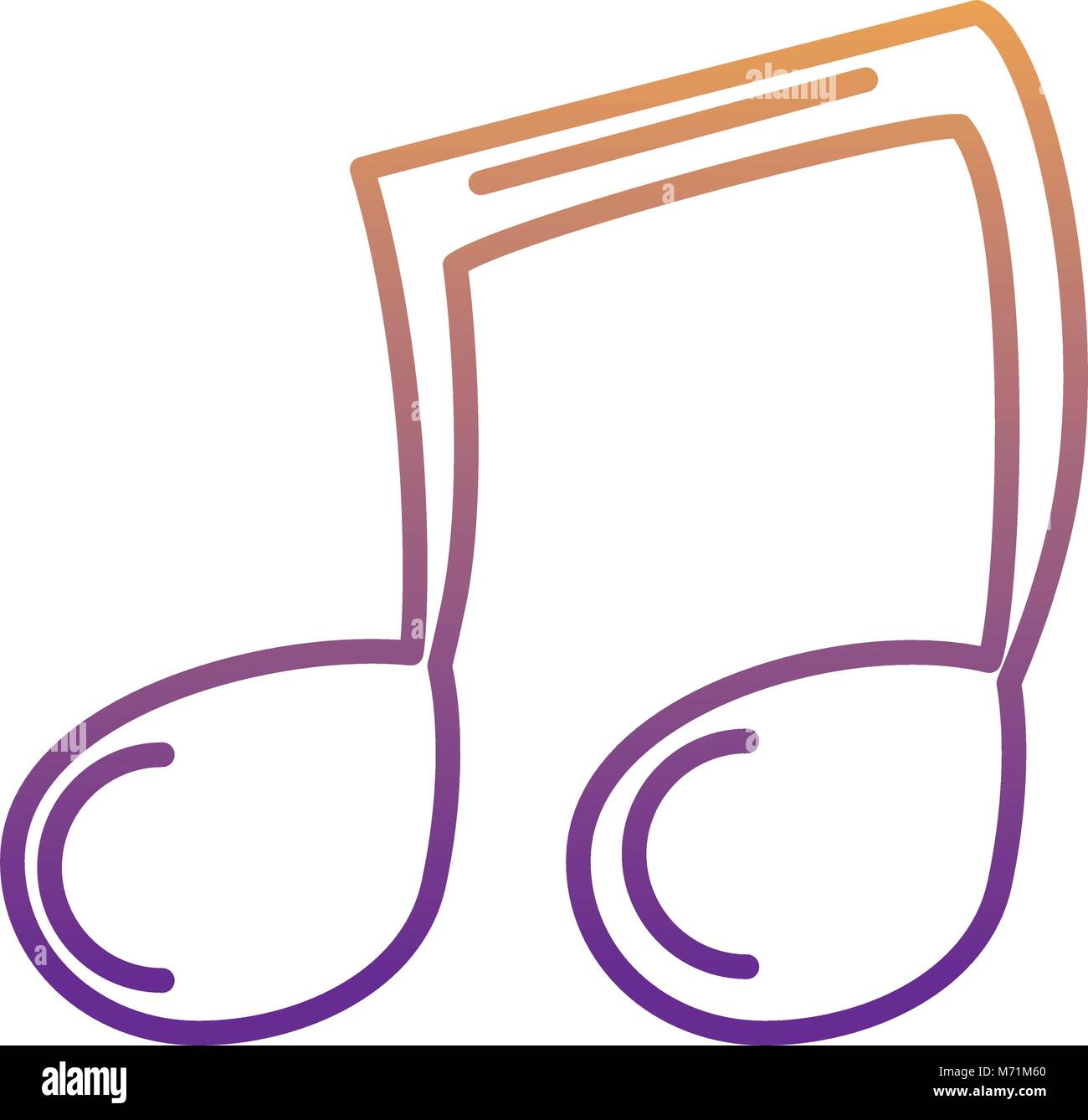 Musical note icon over white background, colorful design. vector ...