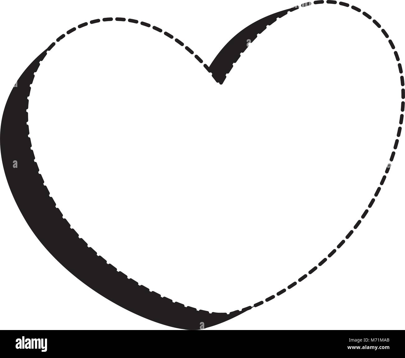 Heart shape icon over white background, vector illustration Stock ...
