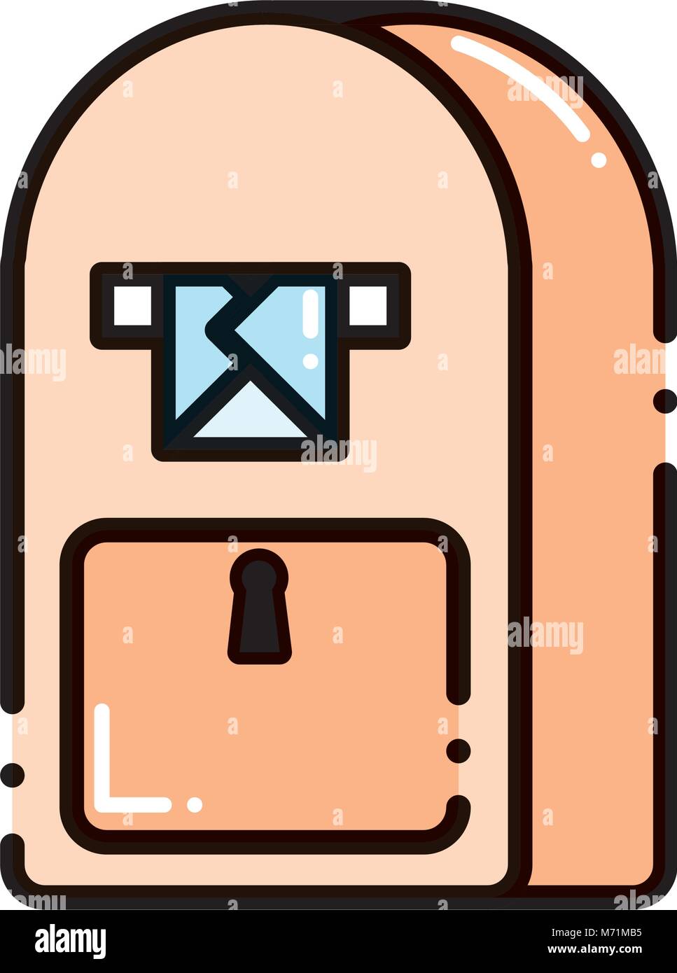 dashed line mailbox correspondence message delivery letter vector ...