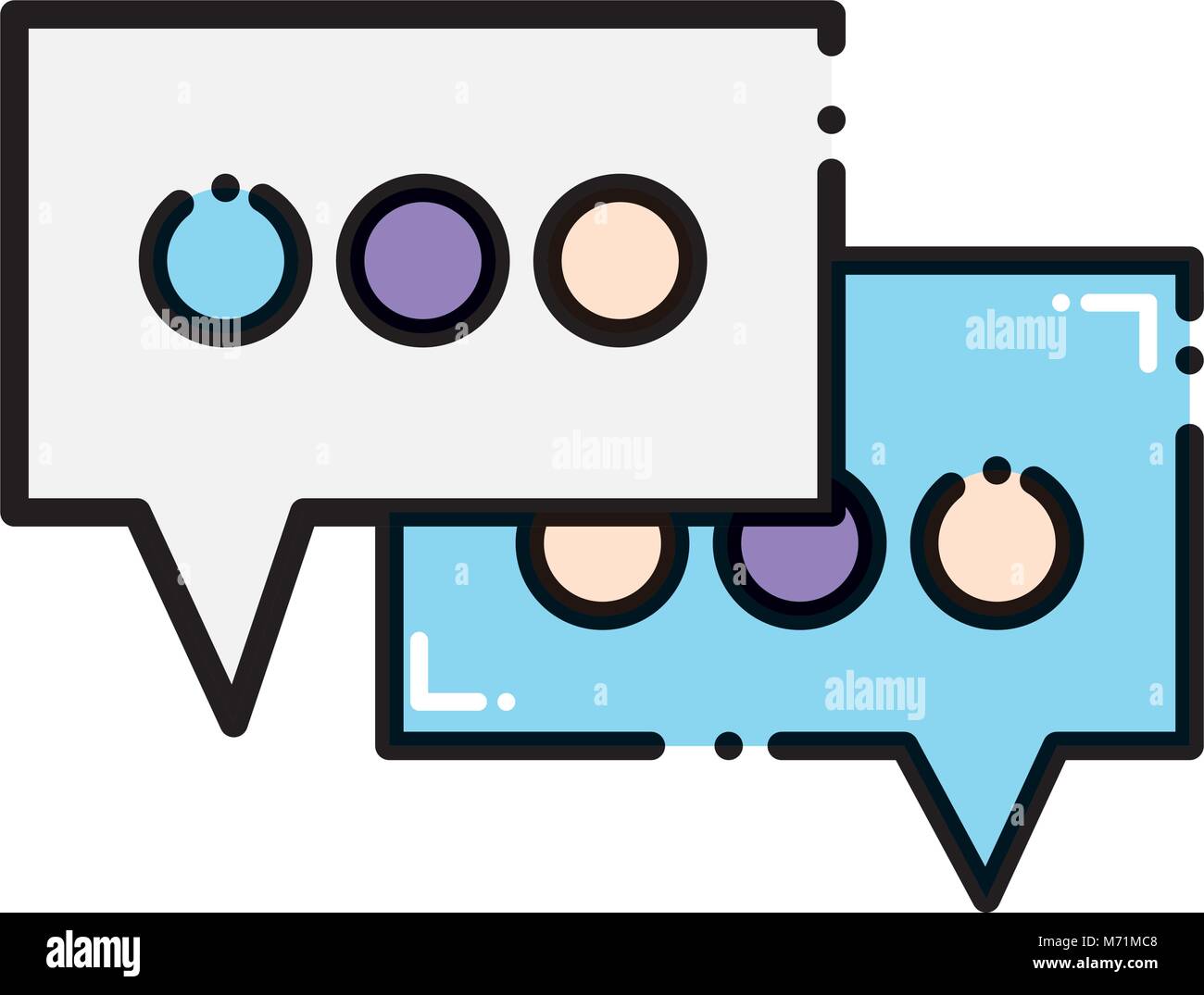 dashed line chat bubbles text message idea vector illustration Stock ...