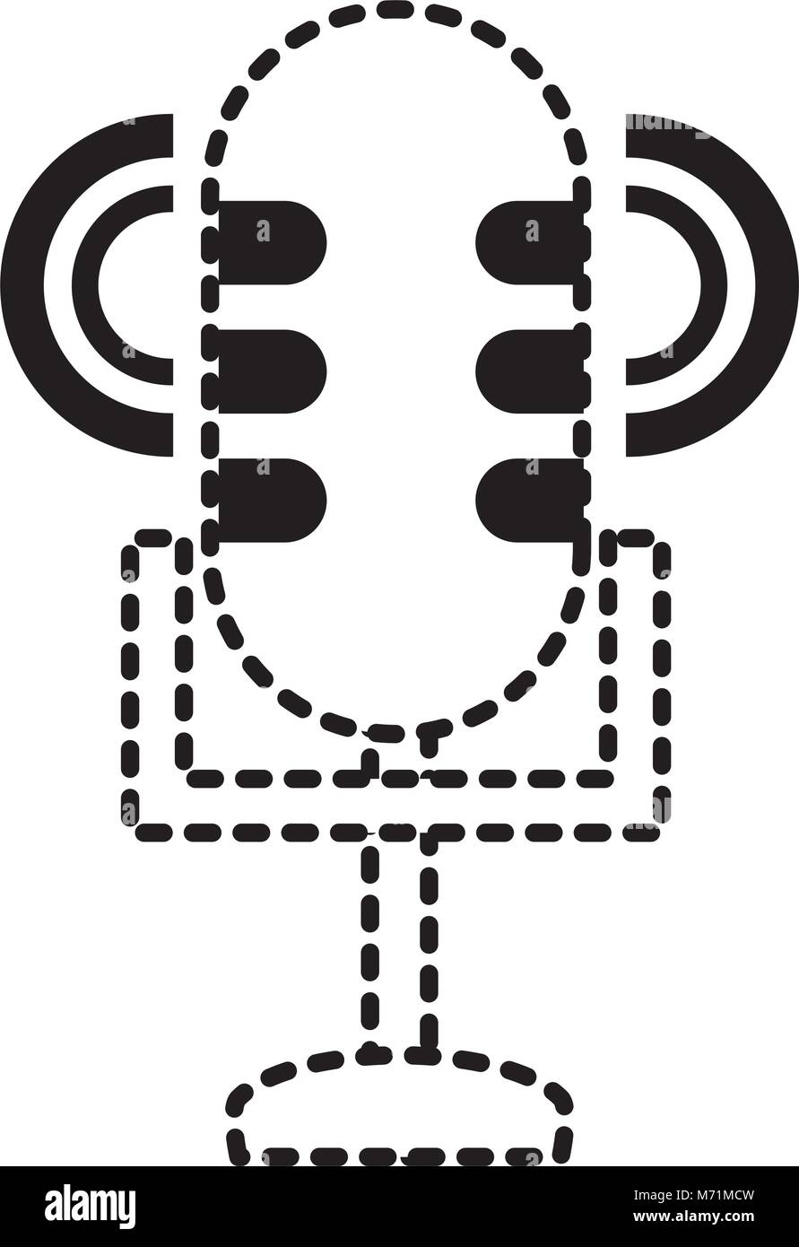 Retro microphone icon over white background, vector illustration Stock ...