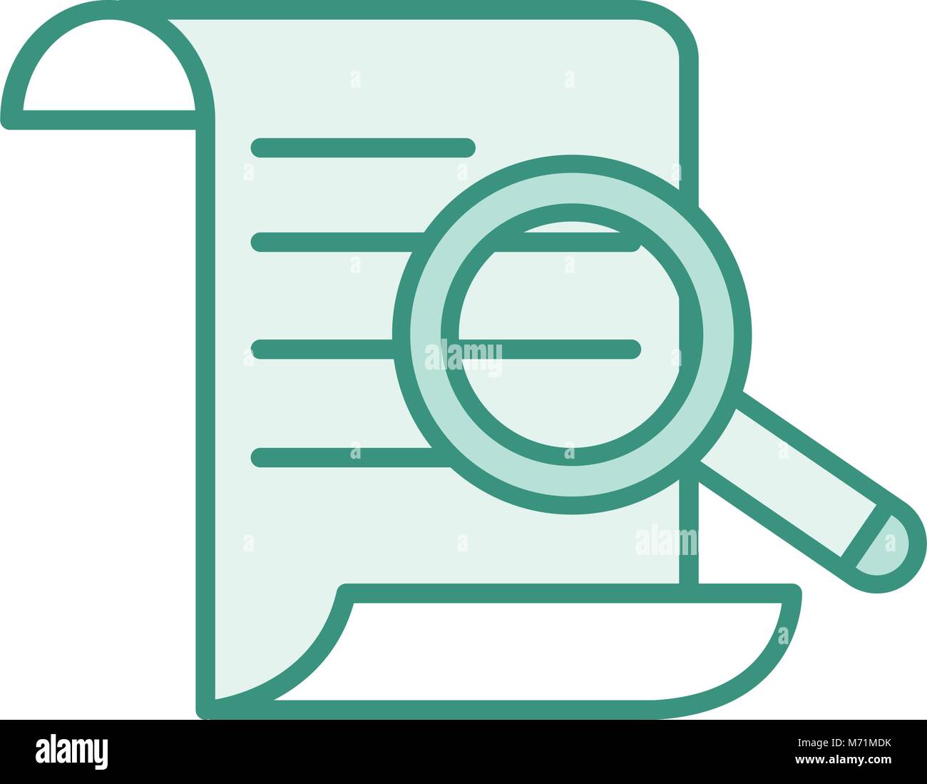 duo color document information paper with magnifying glass vector ...