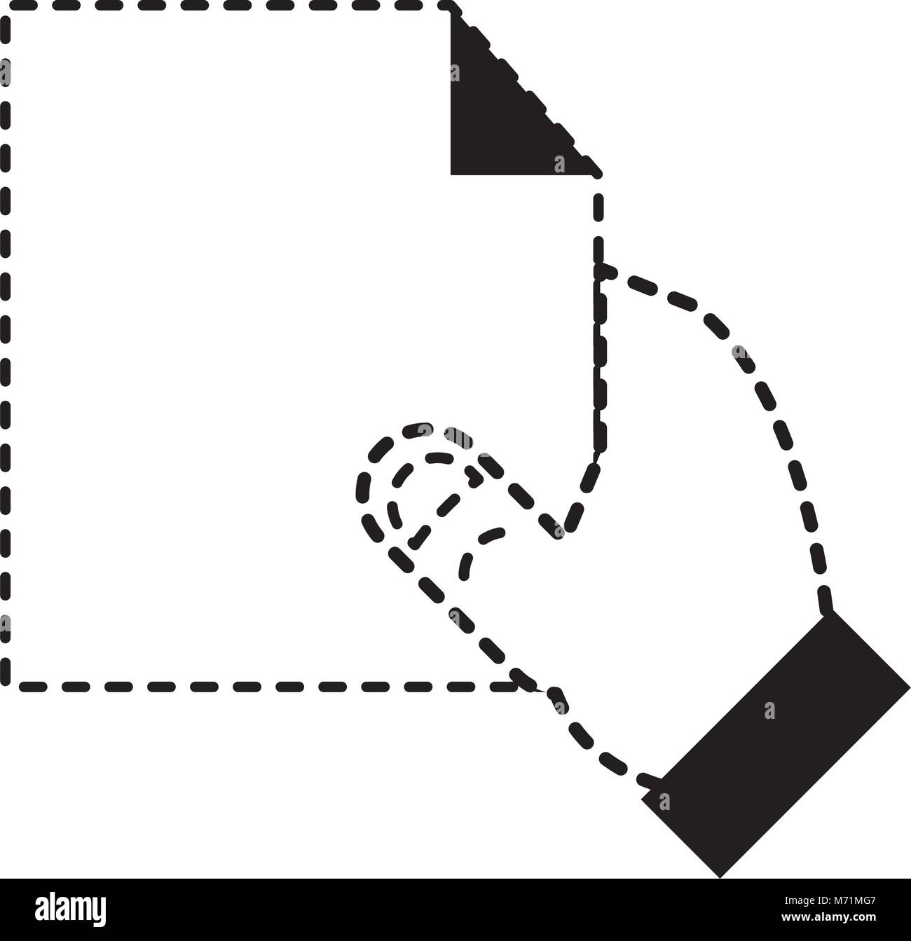 Hand with Document page icon over white background, vector illustration ...