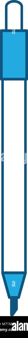 pen icon over white background, blue shading design. vector ...
