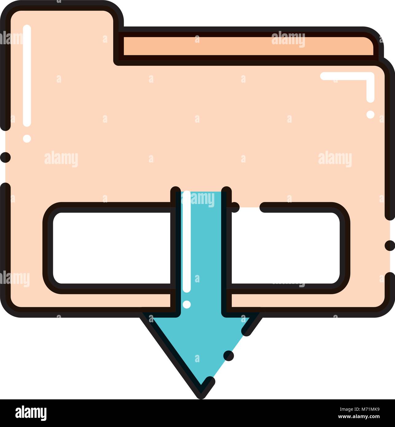 dashed line file folder downloading data information vector ...