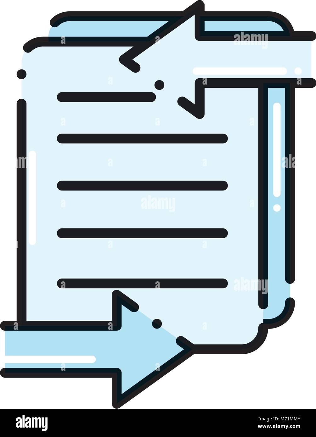 dashed line business paper document loading in the office vector ...