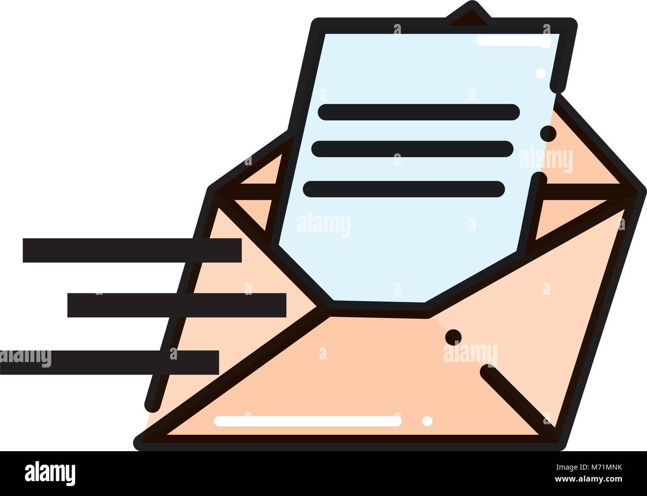 dashed line letter e-mail message text style vector illustration Stock ...