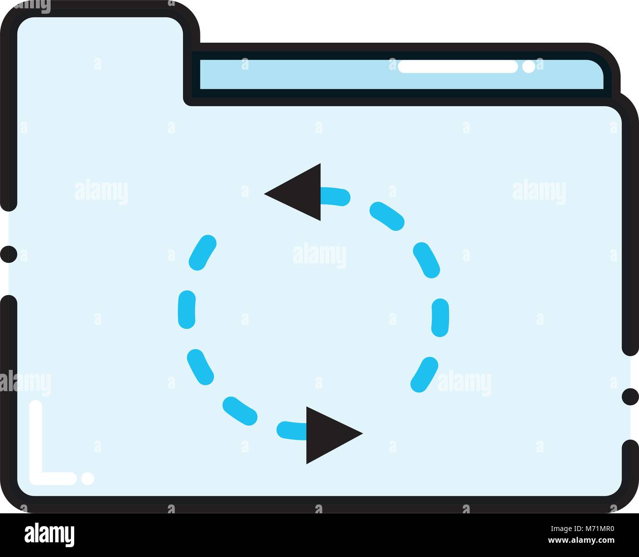 dashed line folder file loading business archive vector illustration ...
